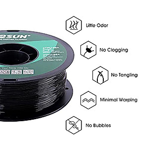 eSUN 1.75mm TPU 95A Flexible 3D Printer Filament 1KG Spool (2.2lbs), Black