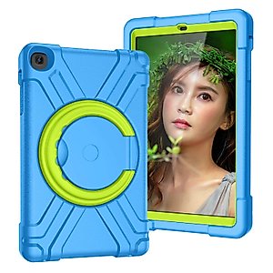 Stand Tablet Cover Kids Tablet Cover Compatible with Samsung Galaxy Tab A 10.1 T510/ T515 2019,with Folding Handle Stand, Rotating Kickstand,Heavy Duty Rugged Shockproof Protective Case Cover ( Color