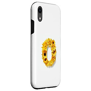 iPhone XR Letter O Initial Monogram Sunflower Minimalist Women Yellow Case