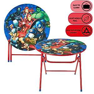 Marvel Avengers 3 Piece Foldable Round Table and Chair Set, Ages 3+