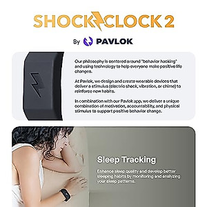 Pavlok Shock Clock 2 | Silent Alarm Clock | Ideal for Heavy Sleepers | Couples' Favorite | Wake Up On Time | Vibrating Alarm | Students' Best Friend
