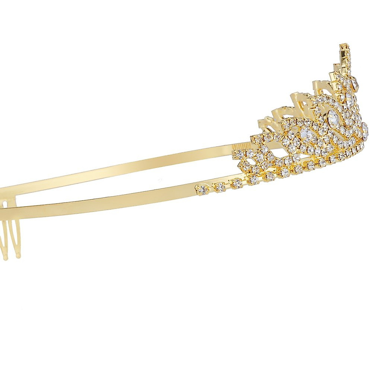 Wedding Tiara with Comb Bridal Shining Rhinestones Crystal Headband Pageant Princess Bridal Prom Decoration Party Wear Gold for Valentine's Day Mother's Day Christmas Gifts