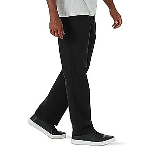 Lee Men's Total Freedom Stretch Relaxed Fit Flat Front Pant, Black, 40W x 29L