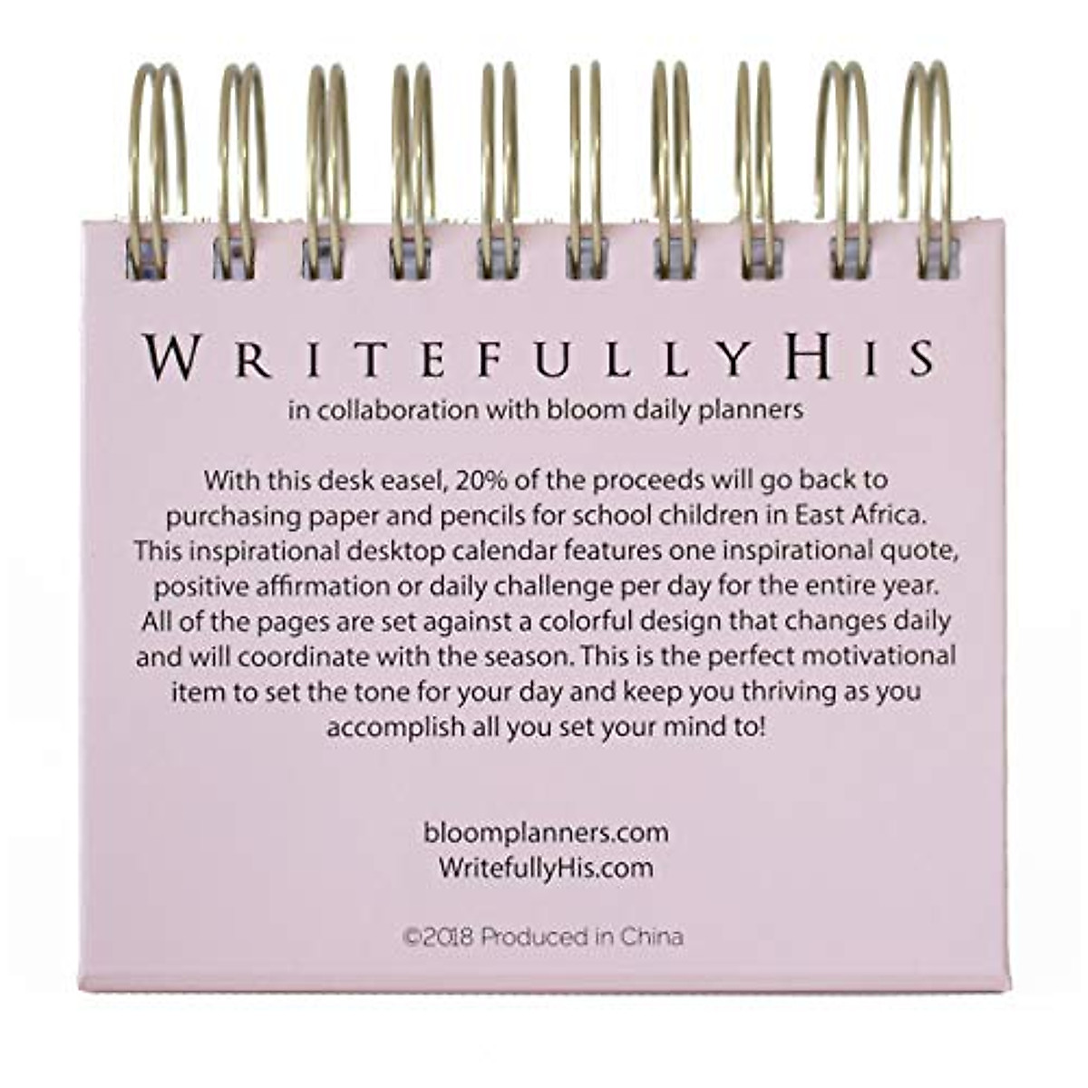 bloom daily planners Undated Perpetual Desk Easel - Religious Inspirational Standing Desktop Flip Calendar - Page a Day - (5.25" x 5.5") "She Believed She Could So She Did" by Writefully His