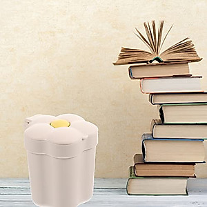 Zerodeko Trash Cans Trash Cans Garbage Cans Mini Wastebasket Trash Can Tiny Desktop Waste Garbage Bin with Swing Lid for Home Office Kitchen Vanity Tabletop White Trash Cans Garbage Cans Garbage Cans