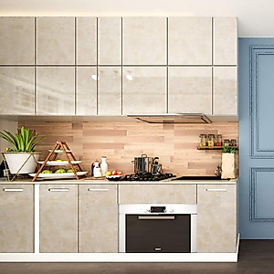 LaCheery Beige Marble Contact Paper for Countertops Waterproof Marble Look Countertop Peel and Stick Contact Paper Marble Wallpaper Peel and Stick Heat Resistant Kitchen Cabinets Counter Top 15.8"x80"