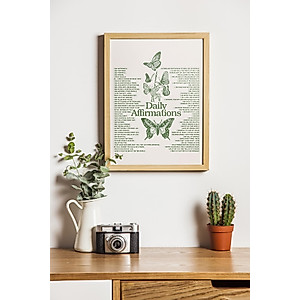 MINI ZOZI 12X16 Sage Green Y2K Butterfly Wall Art Canvas - Retro Indie Bedroom Decor