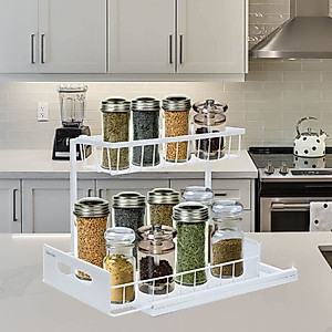 Under Sink Organizers and Storage - Under Sliding Cabinet Basket Organizer Drawer - Makeup Organizer - Kitchen Sink Organizer - Bathroom Organizer - Pull Out Cabinet Organizer (WHİTE)