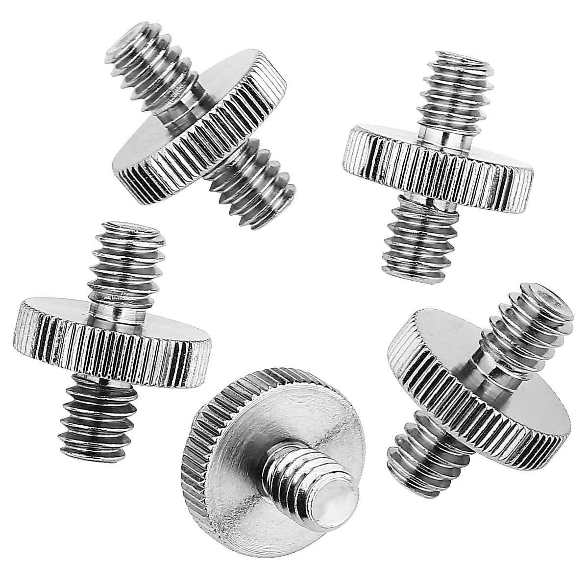 6 Pack International Standard 1/4"-20 Male to 1/4"-20 Male Threaded Tripod Screw Adapter Standard Tripod Mounting Thread Camera Screw Adapter Converter,Precision Made