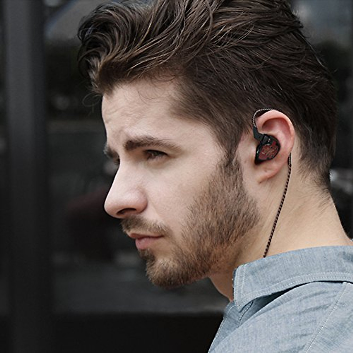 Linsoul KZ ZS10 5 Drivers in Ear Monitors High Resolution Earphones/Earbuds with Detachable Cable (with Mic, Red)