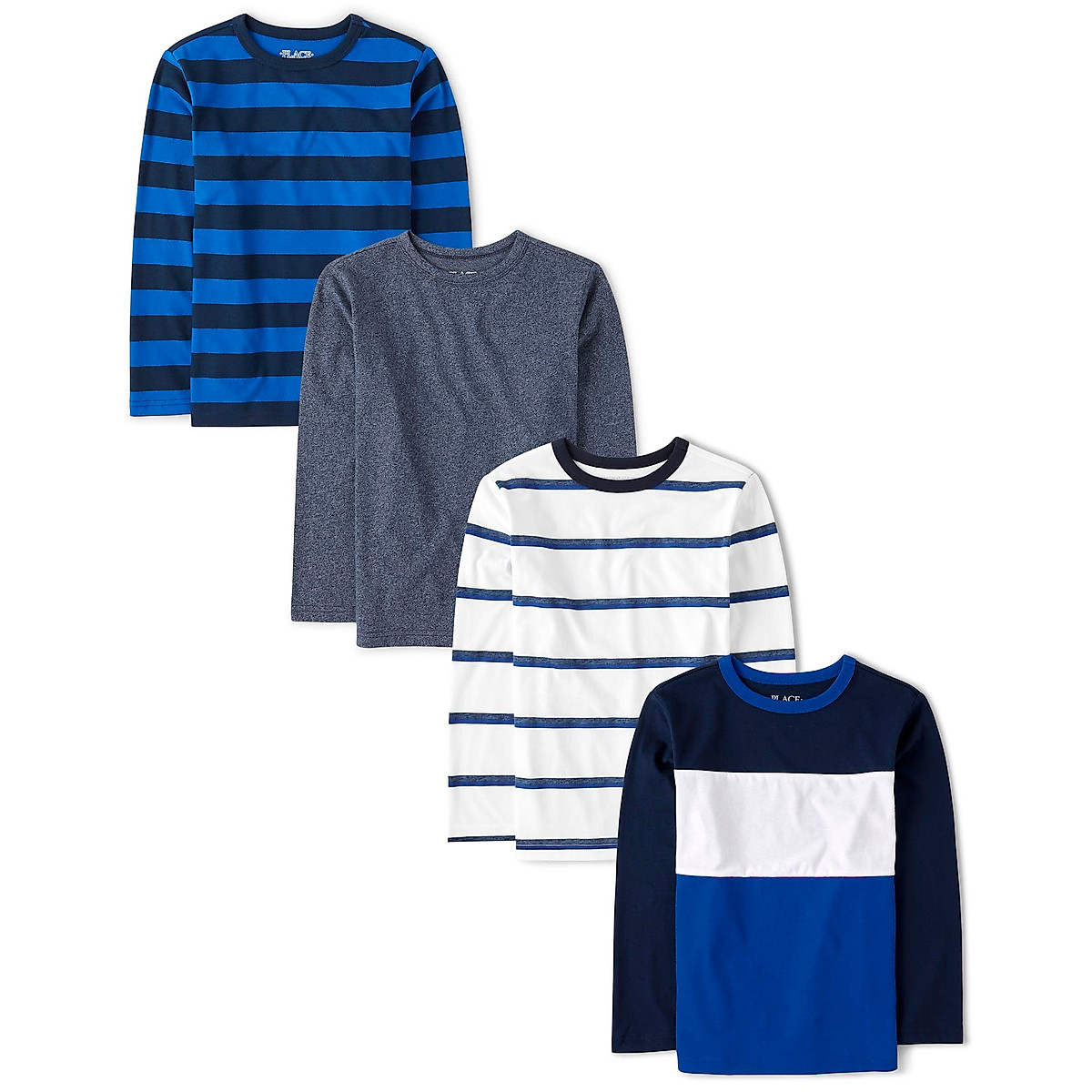 The Children's Place,Long Sleeve Knit Shirts 4-Pack,Multi Color,Large (10/12)