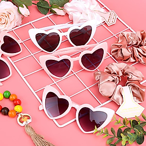 Loanzeg Satin Bridesmaid Scrunchies Bachelorette Hair Ties Set of 6 sunglasses Bridal Shower No Damage Hairties ideas Gift for Wedding Party Favors Bridesmaid Proposal Gifts (White&Sage Green)