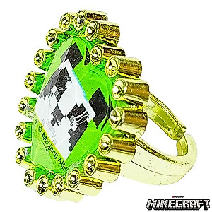 LUV HER Minecraft Girls BFF 6 Piece Toy Jewelry Box Set with 2 Rings, 2 Bead Bracelets and Snap Hair Clips Ages 3+