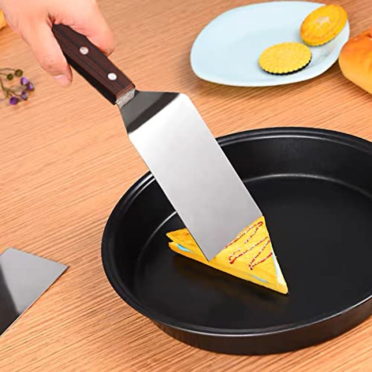 KLAQQED Metal Spatula for Cast Iron Skillet, Grill Spatula Stainless Steel Spatula, Burger Spatula, Fish Turner Spatula, Griddle Spatula, Spachulas Egg Flipper, Flat Top Metal Spatula for Cooking BBQ