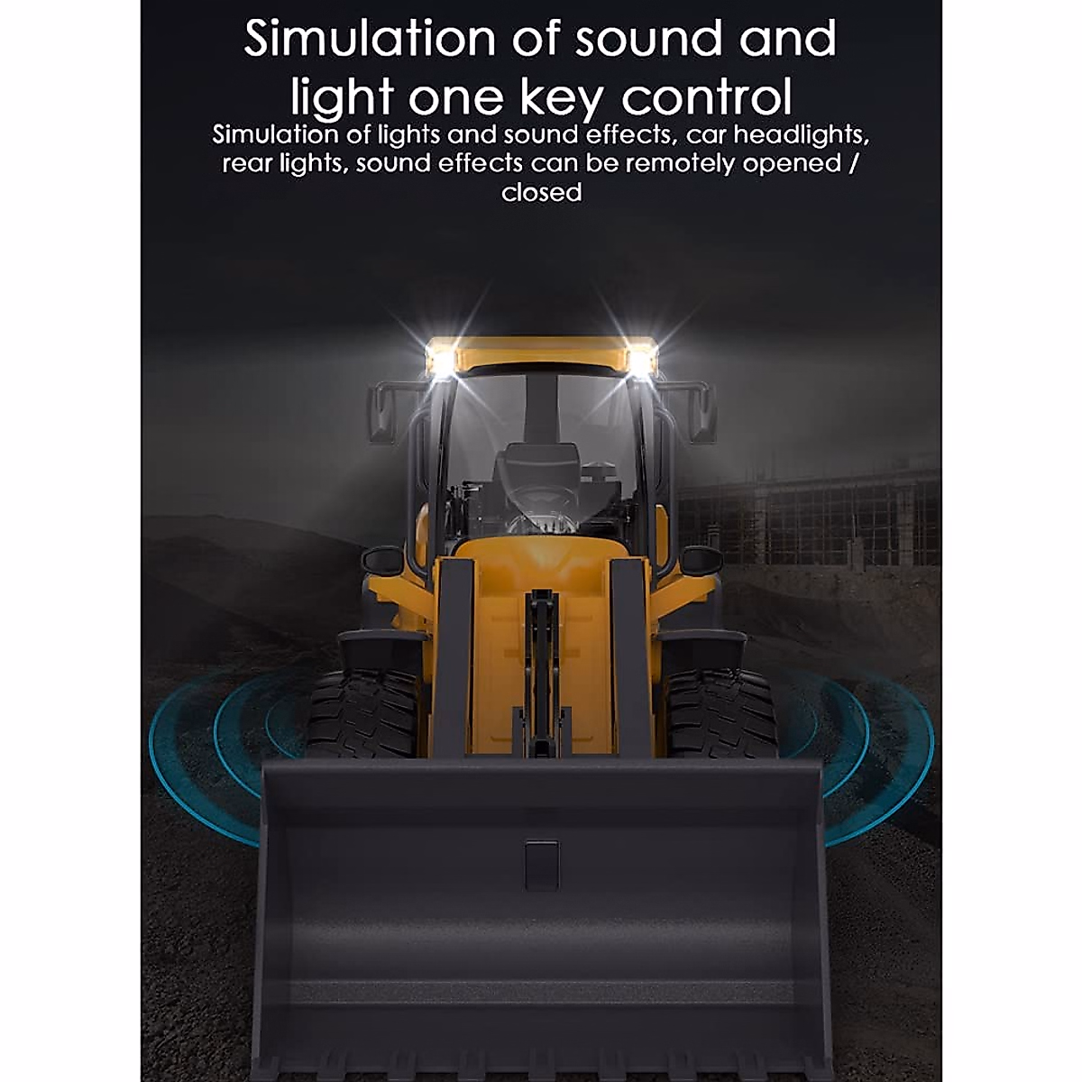 QIYHBVR Remote Control Construction Bulldozer Toy, 1/16 RC Bulldozer Toys for Kids Age 3 4 5 6 7 8, RC Construction Truck Vehicle Toys Xmas Birthday Gift