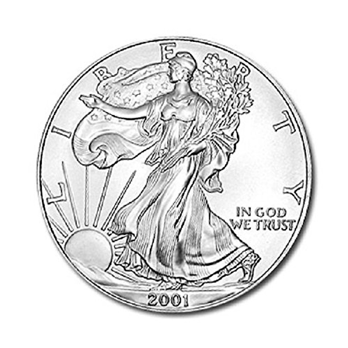 2001 American Silver Eagle .999 Fine Silver Dollar Uncirculated US Mint with Our Certificate of Authenticity
