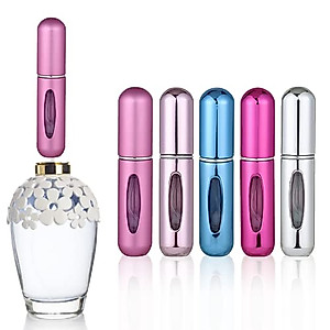 MDDRUIQI Perfume Travel Refillable Portable Perfume Atomizer Bottle 5ML Mini Refillable Perfume Spray Bottles Atomizer 5 Pack Travel Perfume Bottle for Outdoor and Traveling