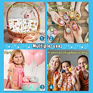 Partywind 115 Styles Luminous Easter Temporary Tattoos for Kids, Glow Easter Party Supplies Favors Decorations, Fake Tattoo Stickers with Easter Eggs for Basket Stuffers