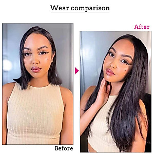 Clip in Hair Extensions,100% Brazilian Virgin Real Human Hair 8pcs Per Set with 18Clips Double Weft (18 Inch, 70g, #1 Jet Black Hair Extensions)