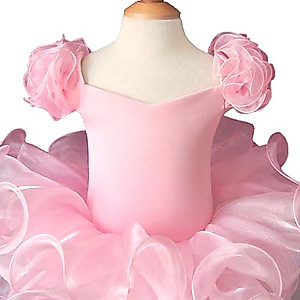 Jenniferwu G053 Infant Toddler Baby Newborn Little Girl's Pageant Party Birthday Dress Pink Size 12-18M