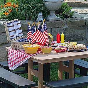 Small American Flags on Stick, 50 Pcs Fourth of July Decorations Outdoor 4''x6'' USA Flag, 4th of July Flags American Flag Small With Wooden Stick,Mini Flags for Outside Patriotic Decor for Yard Patio