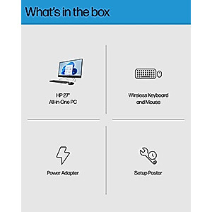 HP All-in-One Bundle PC, 27" Full HD Micro-Edge Touchscreen Display, 12th Generation Intel Core i7 Processor, Intel Iris Xe Graphics, 16 GB SDRAM, 512 GB SSD, Windows 11 Home OS, Wi-Fi (cb1180, 2022)