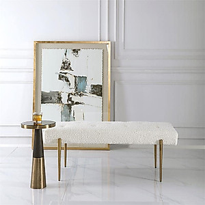 Uttermost Olivier 49 1/2" Wide White Button-Tufted Modern Accent Bench