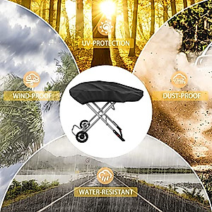 tonhui Grill Cover for Weber Traveler Portable Gas Grill 9010001, Outdoor Heavy Duty Waterproof Oxford Fabric Weather Resistant