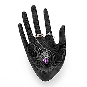 ELLDOO Buddha Hand Jewelry Tray Rings Holder Jewelry Display Hand jewelry Holder Trinket Dish Storage Decoration, Black