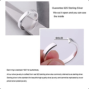 Meilanduo 925 Sterling Silver High Polish Plain Ring Comfort Fit Wedding Band for Women Men 3.5mm Size 4-12 (Silver, 8)