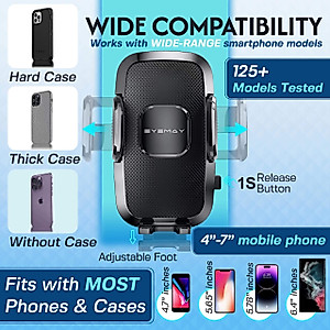 Eyemay 2023 Upgraded Car Phone Holder - [ Bumpy Roads Friendly ] Phone Mount for Car Dashboard Windshield Air Vent 3 in 1, Hand Free Mount for iPhone 15 14 13 12 Pro Max Samsung All Cell Phones