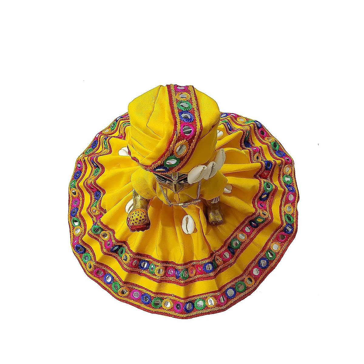Desi Haat Fancy and Beautiful Laddu Gopal Ji Dress for Krishna ji Bal Gopal Poshak/Dress with Pagri for Thakur Ji Ladoo Gopal Size No. 4, Assorted Design
