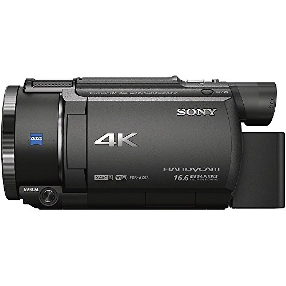Sony FDR-AX53 4K Ultra HD Video Recording Handycam Camcorder + Vlogging Pro Bundle incl. Video Light, 64GB Memory, Microphone, Wide-Angle & Telephoto Lens, Editing S/W & More
