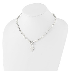 IceCarats 925 Sterling Silver Engraveable Heart Love Disc Link Chain Necklace Toggle Clasp