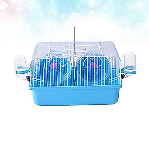 Wheel Delicate Hamster Dating cage Two Mice Fighting Isolation Cage for Pet Blue Isolation Cage Pet House Pet for Hamster Hedgehog Bunny Chinchilla Hamster Cages