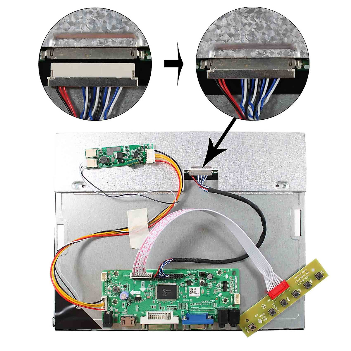 VSDISPLAY 12.1" 12.1 Inch 1024X768 Wide Viewing LCD Screen VS121T-001A with HD-MI DVI VGA Audio LCD Controller Board M.NT68676
