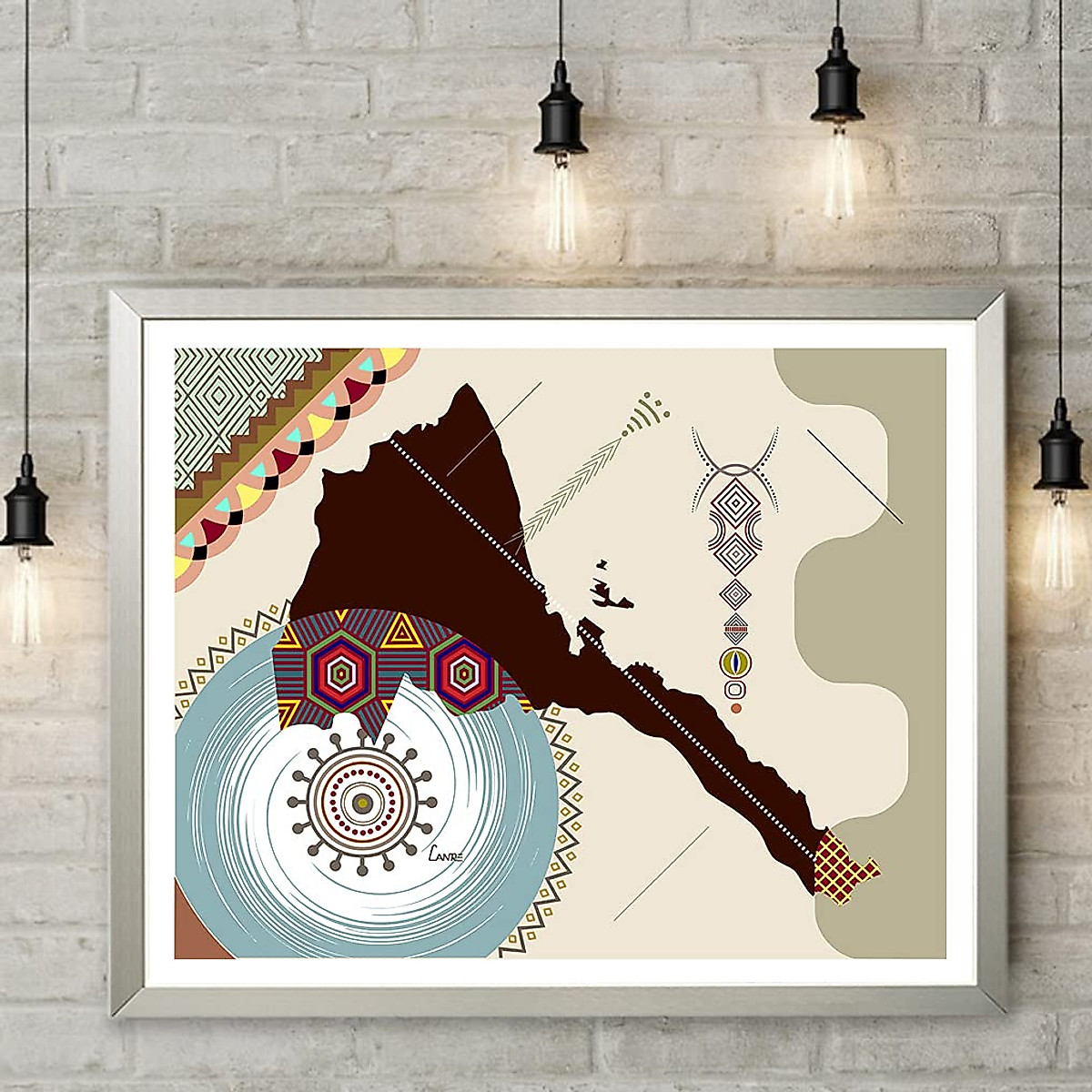Eritrea Map Art Print Asmara Poster East African Abstract Painting Decor Unframed