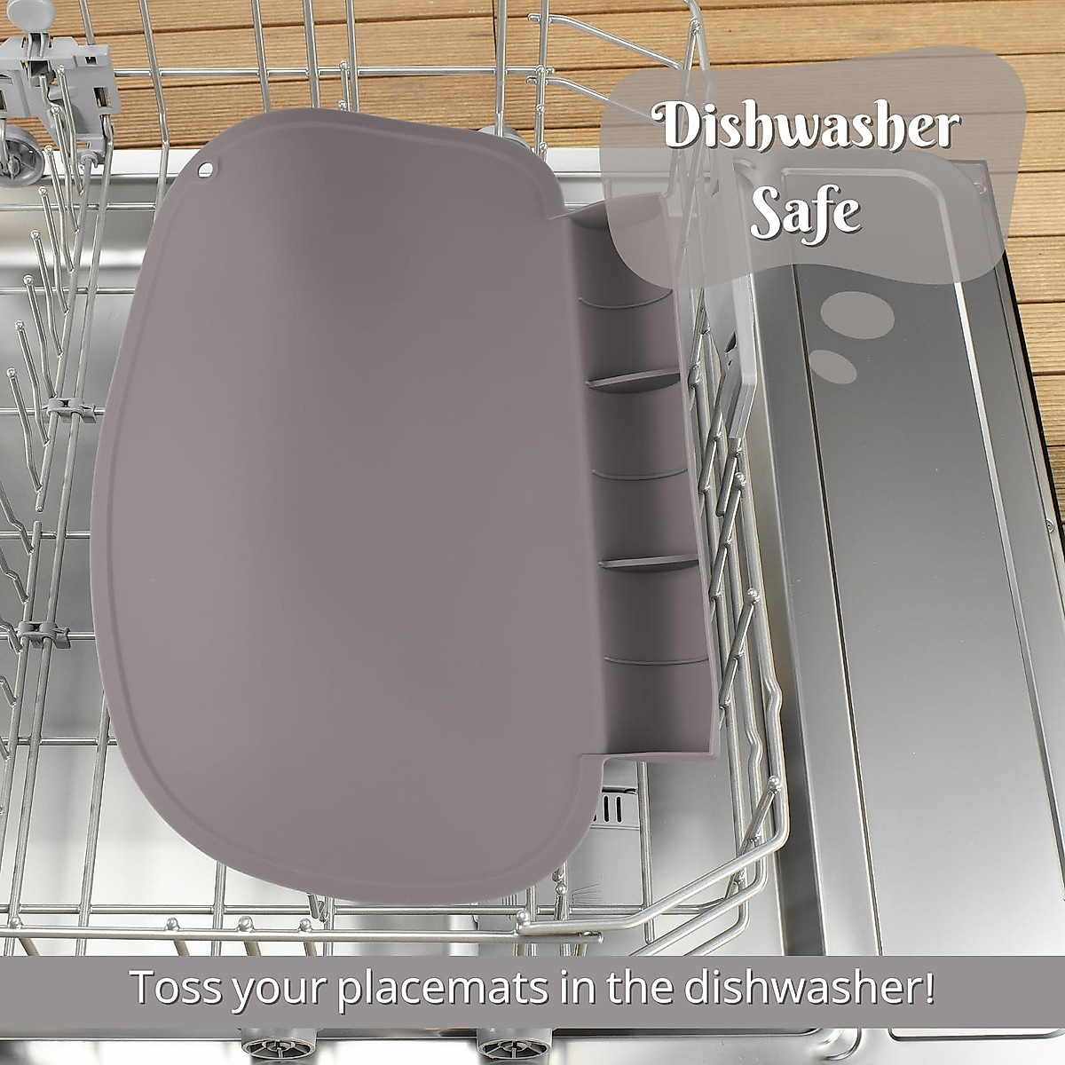 Silicone Placemat with Food Catching Pockets for Baby & Kid, Food Grade Silicone Non-Slip Toddler Food Place Mats with Raised Edges for Dining Table (Tradewinds)