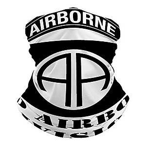 Army 82nd Airborne Division Unisex Seamless Neck Gaiter Face Mask,Multi Purpose Face Cover Neck Scarf, Outdoors Fishing Turban Balaclava,Windproof Dust&UV Sun-Protection for Bandana