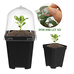 GANAZONO Plant Propagation Plant Propagation 12 Sets of Plastic Nursery Pots with Humidity Dome Flower Plant Container Starting Pot Cup for Flower Clear Pot Outdoor