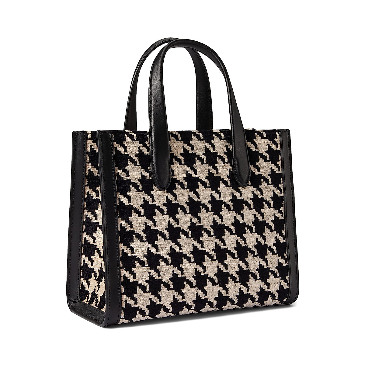 Kate Spade New York Manhattan Houndstooth Chenille Fabric Mini Tote Black Multi One Size