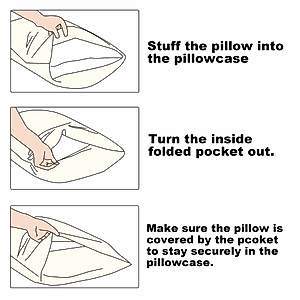 BEDSUM Microfiber Standard Pillowcases Set of 2, Soft Wrinkle Resistant and Easy Care Pillow Cases with Envelope Closure for Kids, 20x26 inches, Black