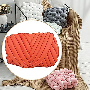 Gazechimp 250G Chunky Yarn Arm Knitting Yarn Polyester Yarn Length 787inch DIY Crochet Bulky Yarn Jumbo Tubular Yarn for Weaving Throw Baskets, Orange