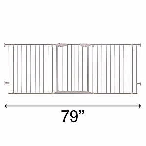 Dreambaby Newport Adapta Baby Gate - Use at Top or Bottom of Stairs - for Straight, Angled or Irregular Shaped Openings (White)