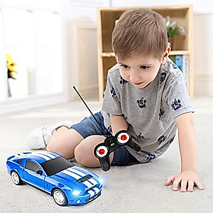BDTCTK Remote Control 1/24 Ford Mustang Shelby GT500 RC Model Car, Toys for Kids and Adults Blue