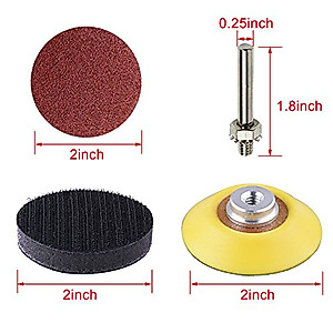 SIQUK 130 Pcs 2 inch Sanding Discs Pad with 1pc 1/4 inch Shank Backing Pad and 1pc Soft Foam Buffering Pad for Drill Grinder (10pcs Each Grit 60 80 120 180 240 400 600 800 1000 1200 1500 2000 3000)
