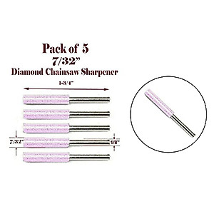 5X Cylindrical Diamond Chainsaw Sharpener Burr Stone File 7/32" Sharpening Tool