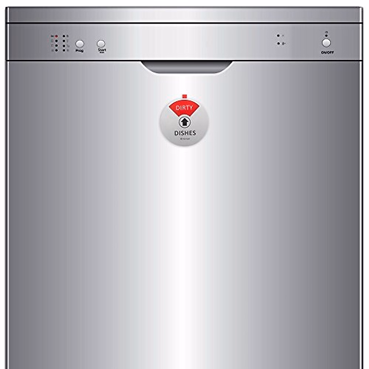 Kichwit Clean Dirty Dishwasher Magnet with The 3rd Option “Empty”, Non-Scratch Strong Magnet Backing & Residue Free Adhesive, 3.5” Diameter, Silver