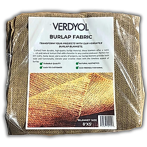 Verdyol Burlap Fabric 8'x5' | Versatile Burlap Fabric Roll for Plant Cover | Burlap Placemats, Tree Wrap, Sackcloth Projects | Premium Burlap Material