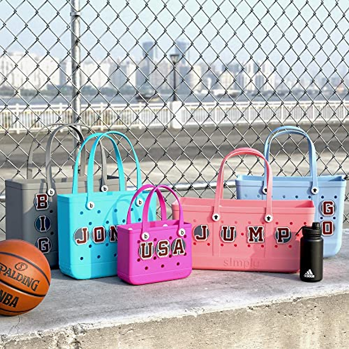 BOGGbeans Letter Charms for Bogg Bag, Simply Southern Totes, and Similar Styles. Acrylic 3" Monogram Initial Charm Accessories for Beach Totes (K)